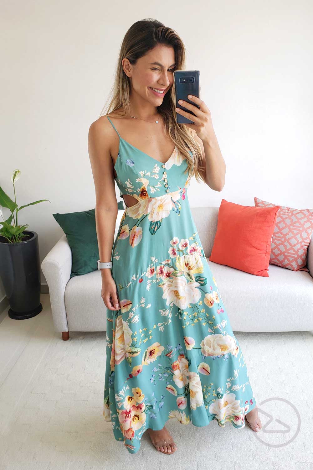 Vestido farm longo floral hannah - Babadotop