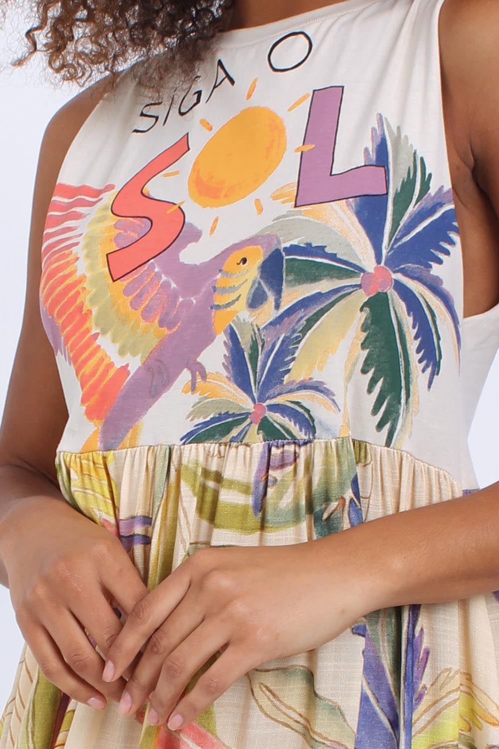 Vestido cropped siga o sol farm - Babadotop