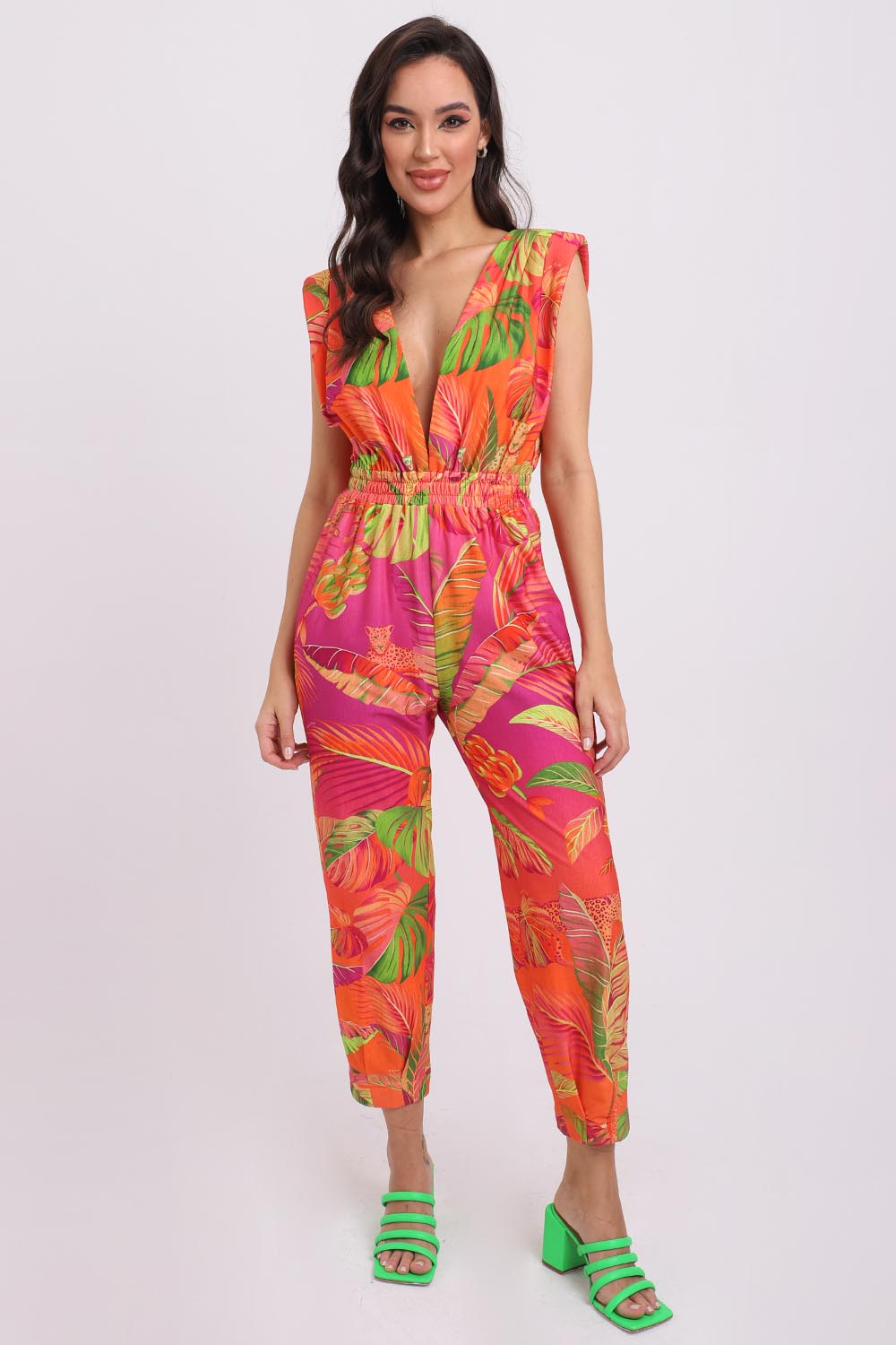 Macacão pregas paraíso das folhas farm - Babadotop