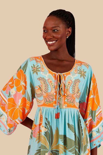 Vestido cropped praia tropical farm - Babadotop