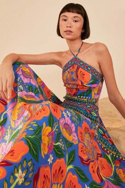 Vestido midi floralinda farm - Babadotop