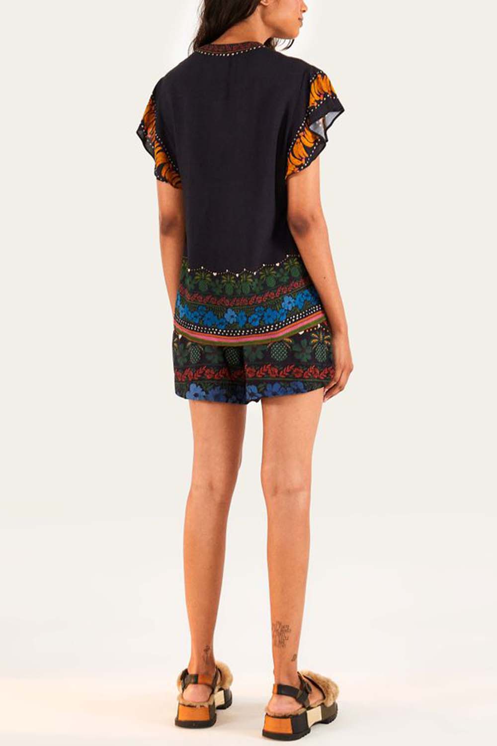 Blusa bata jardineira farm - Babadotop