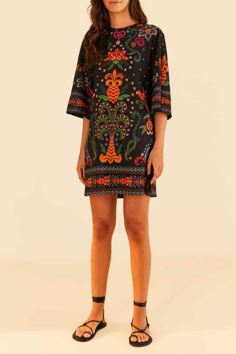 Vestido t-shirt beleza tropical farm - Babadotop