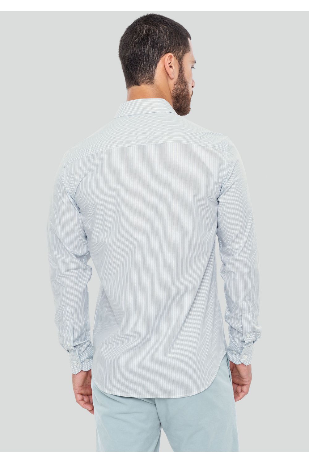 Camisa Masculina Slim Fit em Fio Egípcio - Babadotop