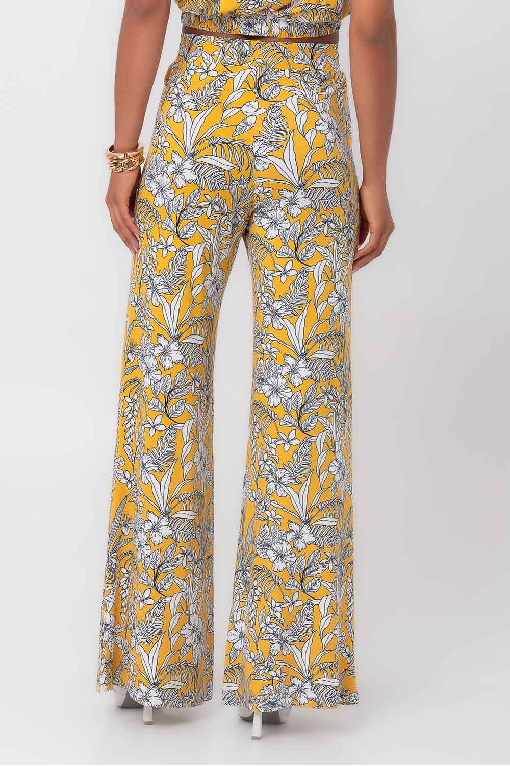 Calça malha pantalona manjericão tropical pequiá - Babadotop