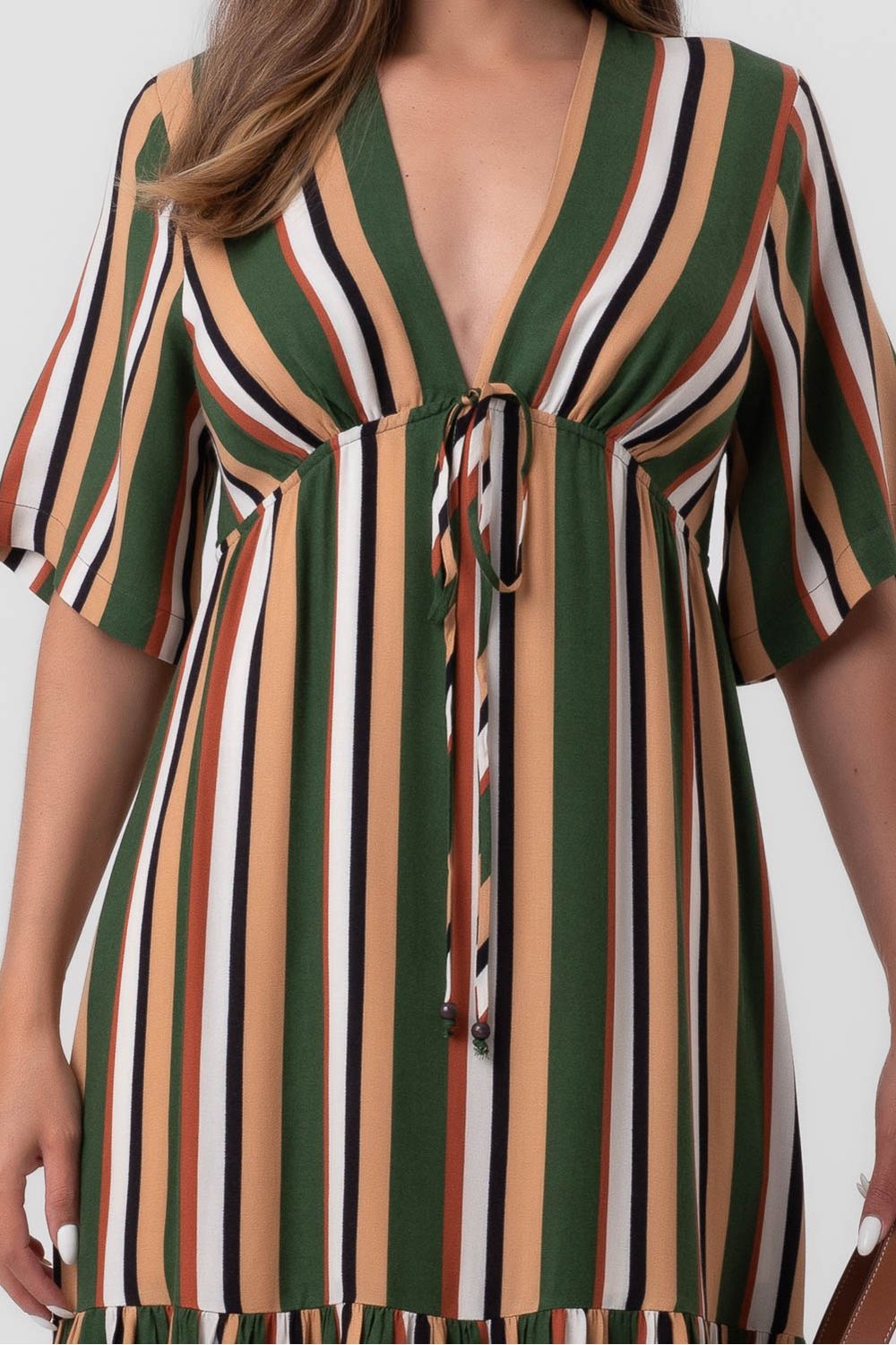 Vestido longo campo windsor listrado pequiá - Babadotop